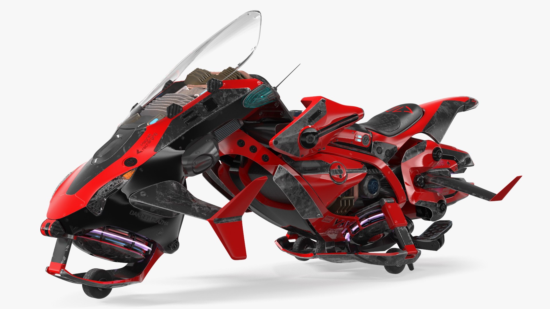 3D Scifi Fly Motorcycle Red - TurboSquid 1892985