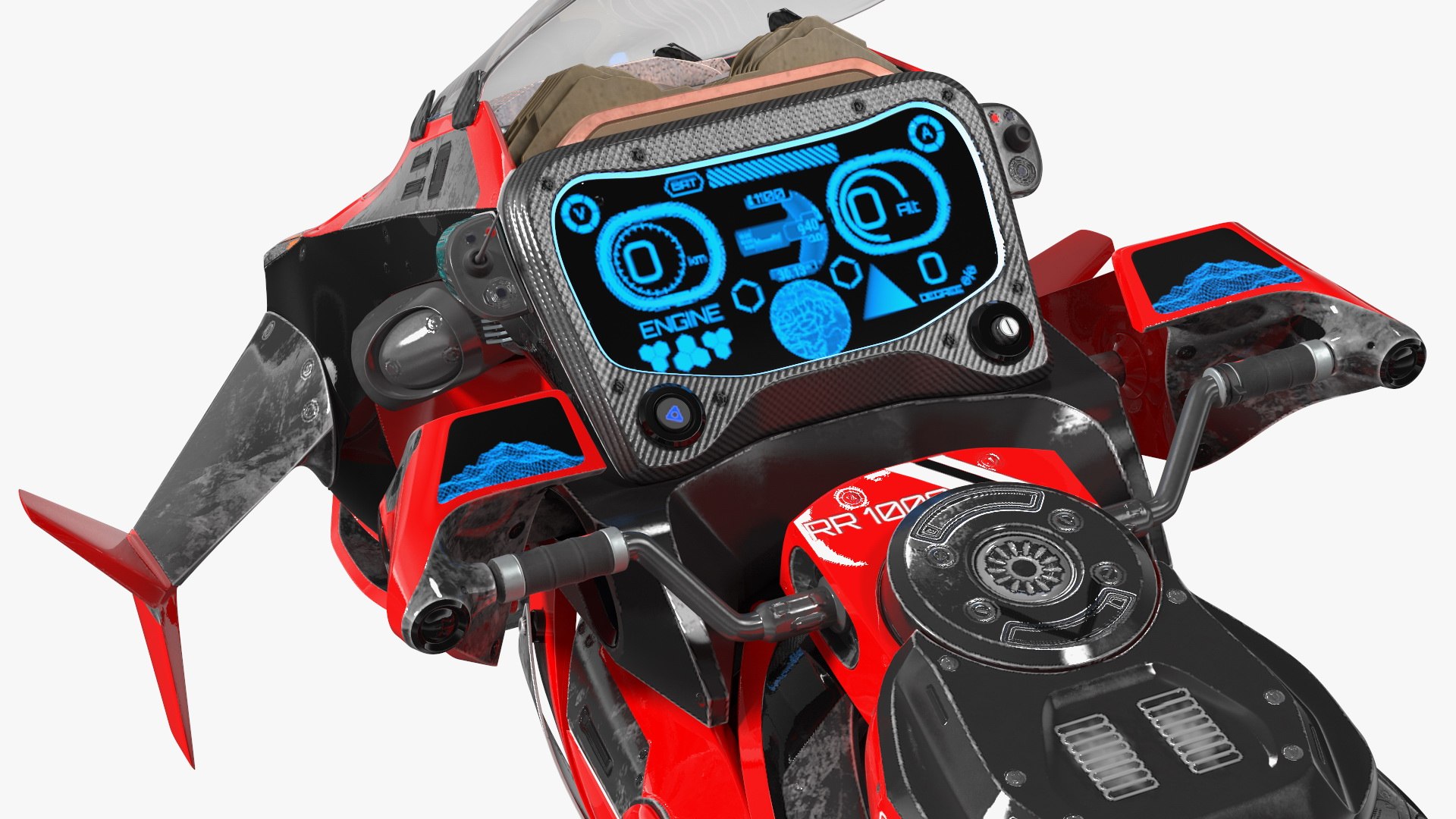 3D Scifi Fly Motorcycle Red - TurboSquid 1892985