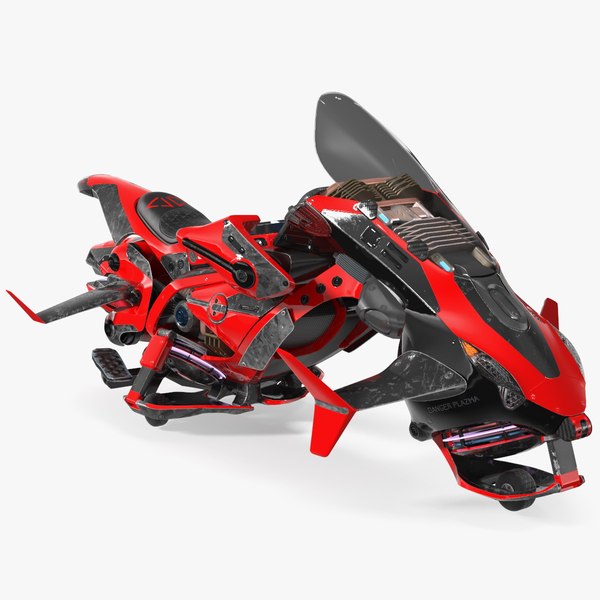 3D Scifi Fly Motorcycle Red - TurboSquid 1892985