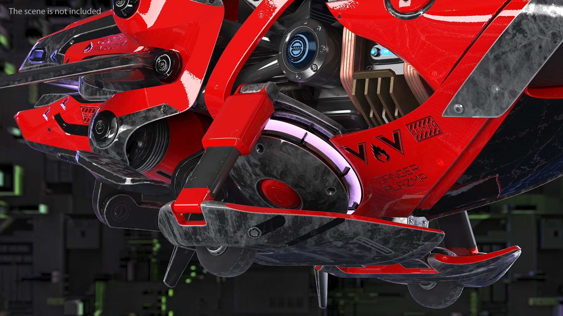 3D Scifi Fly Motorcycle Red - TurboSquid 1892985