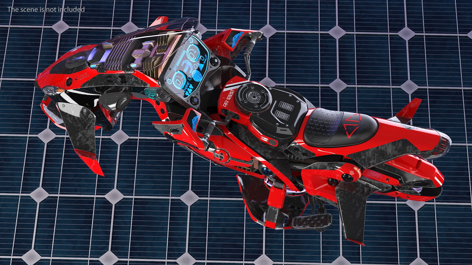 3D Scifi Fly Motorcycle Red - TurboSquid 1892985