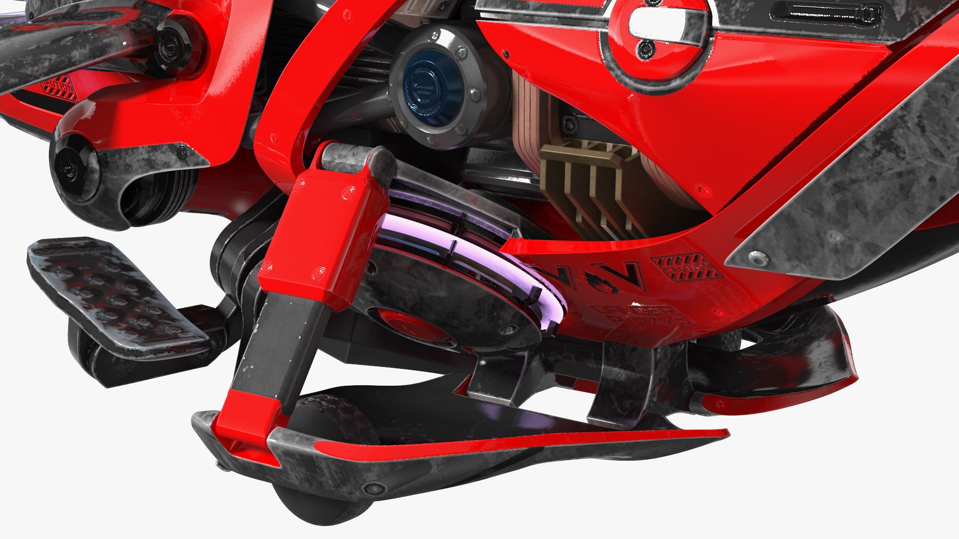 3D Scifi Fly Motorcycle Red - TurboSquid 1892985