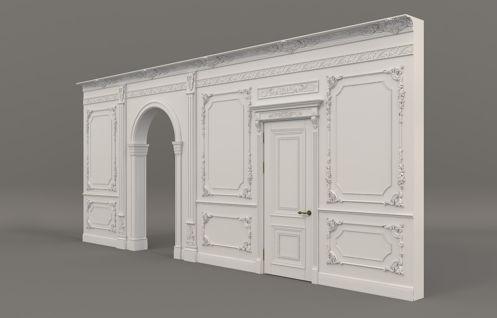 3D Wall Molding In Classic French Style 2 - TurboSquid 2197803