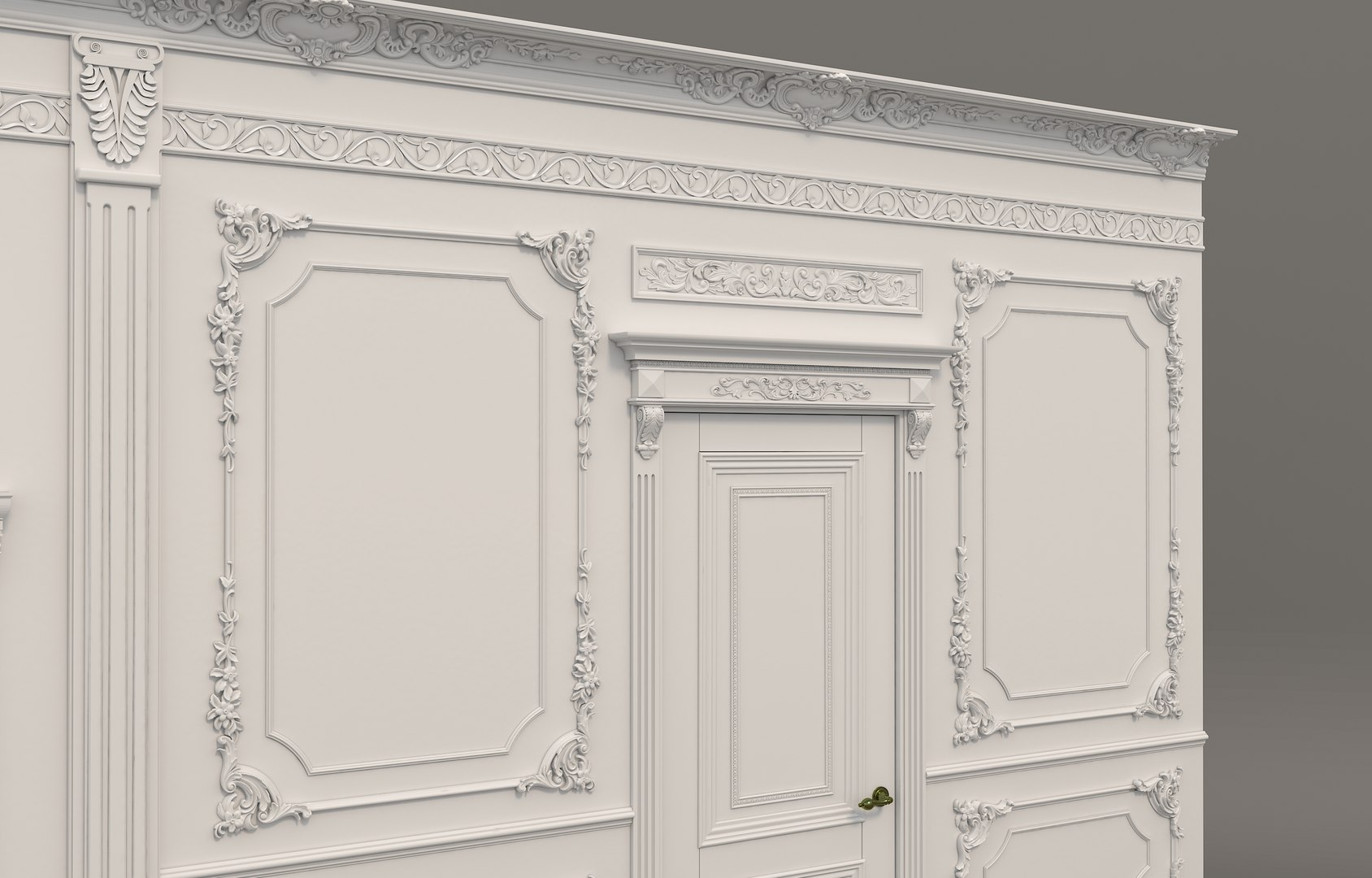 3D Wall Molding In Classic French Style 2 - TurboSquid 2197803