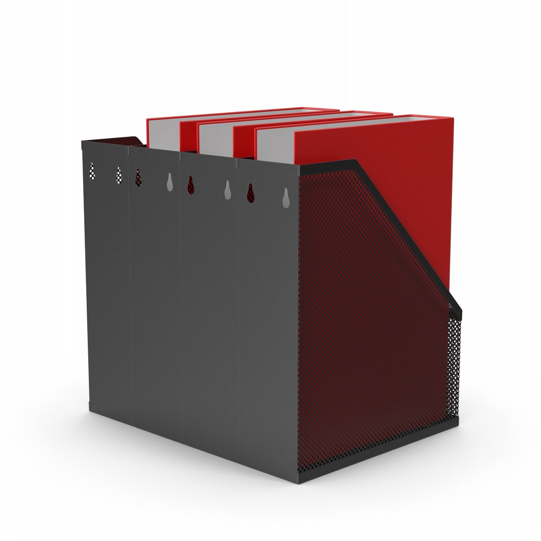 File Folder Holder With Document Binders 3D Model - TurboSquid 2190297