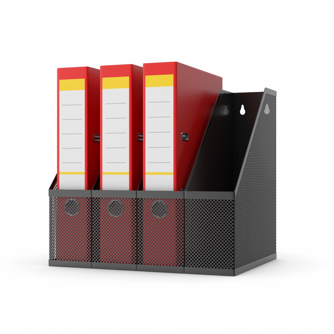 File Folder Holder With Document Binders 3D Model - TurboSquid 2190297
