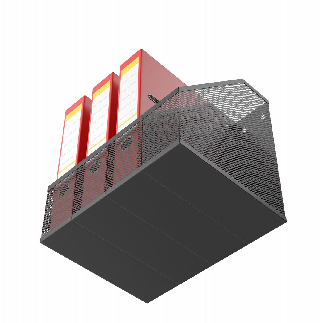 File Folder Holder With Document Binders 3D Model - TurboSquid 2190297