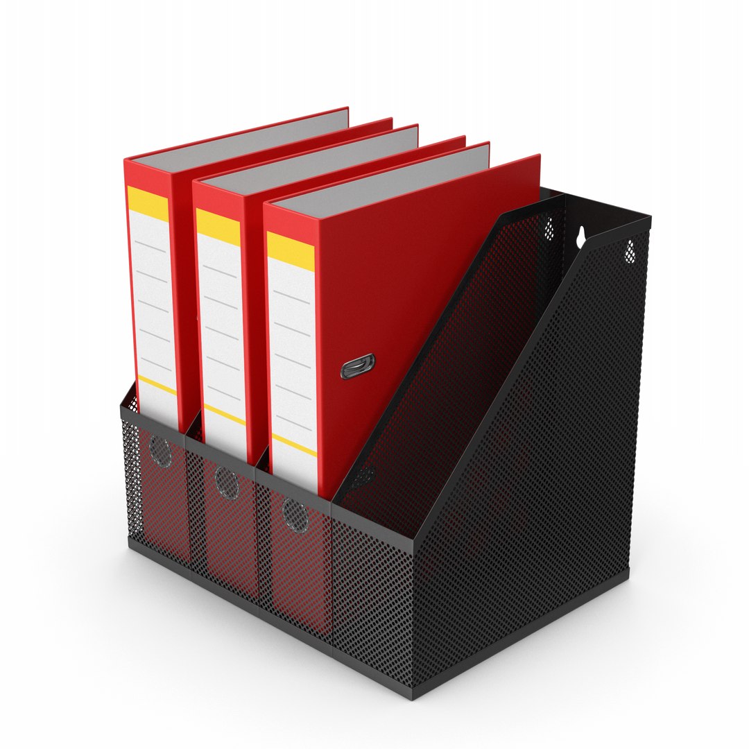 File Folder Holder With Document Binders 3D Model - TurboSquid 2190297
