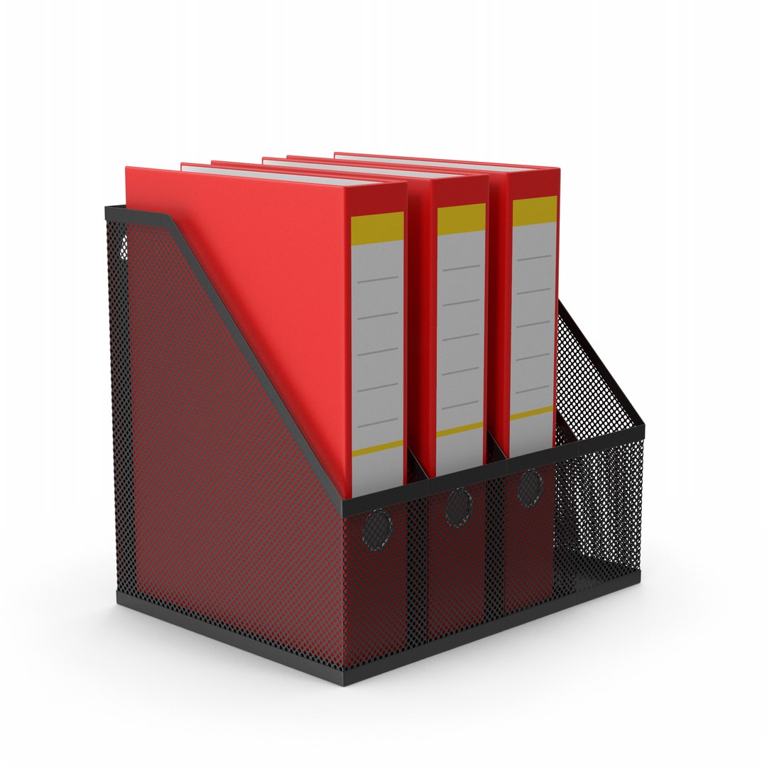 File Folder Holder With Document Binders 3D Model - TurboSquid 2190297