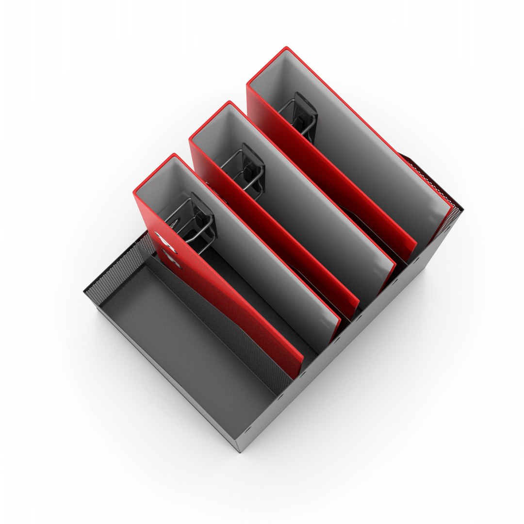 File Folder Holder With Document Binders 3D Model - TurboSquid 2190297