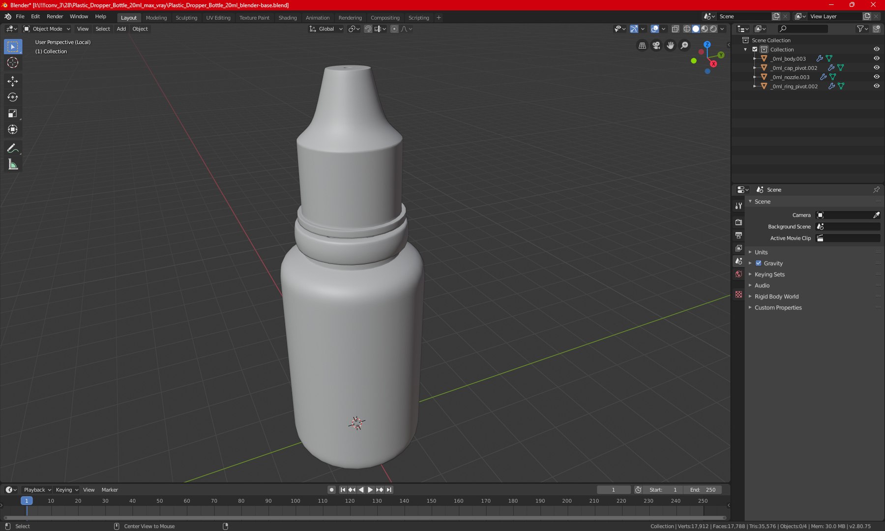 3D Eye Dropper Bottle 20ml Mockup model - TurboSquid 2152198