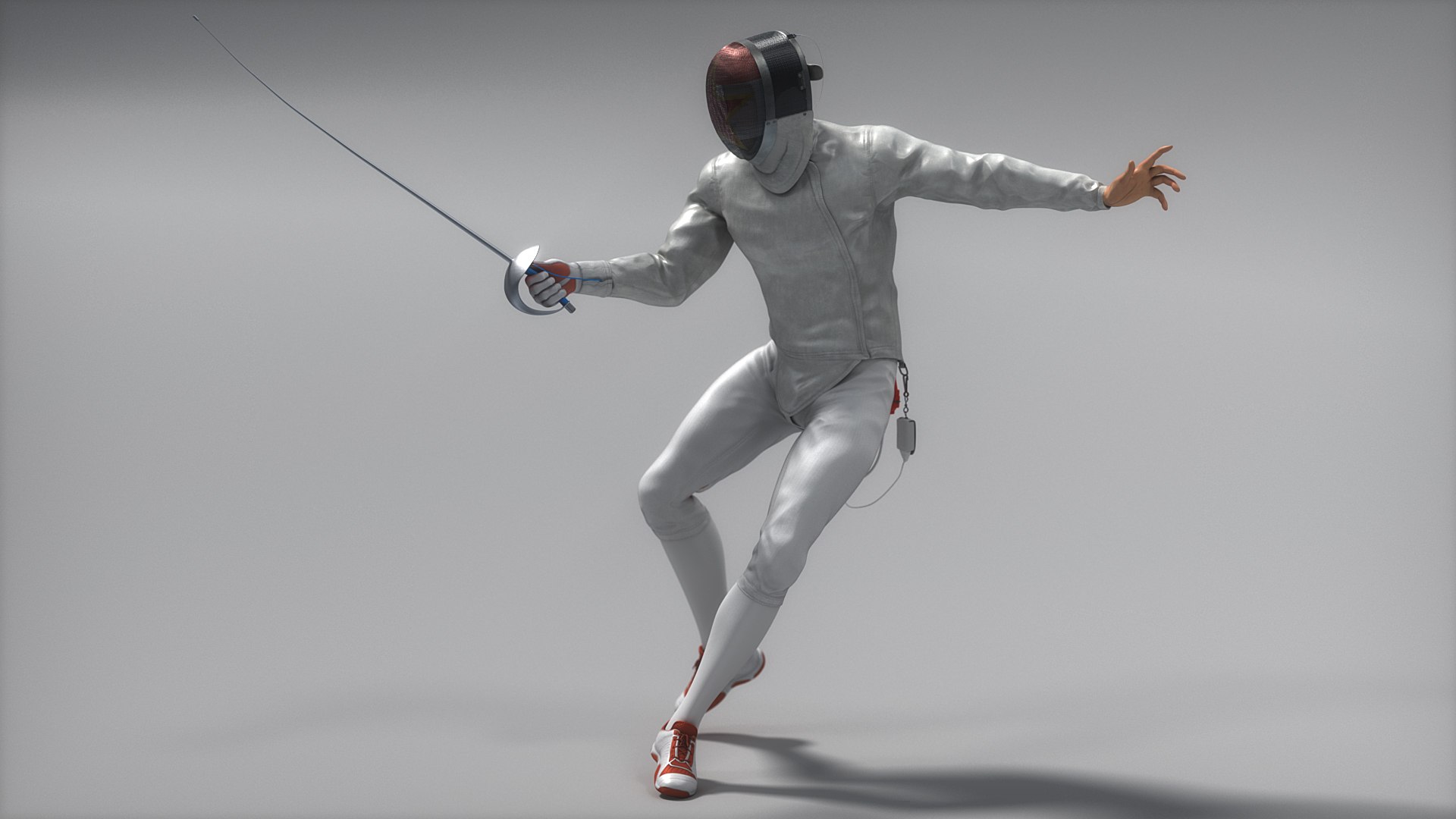 Male Fencer Sabre Animated HQ 3D - TurboSquid 2233618