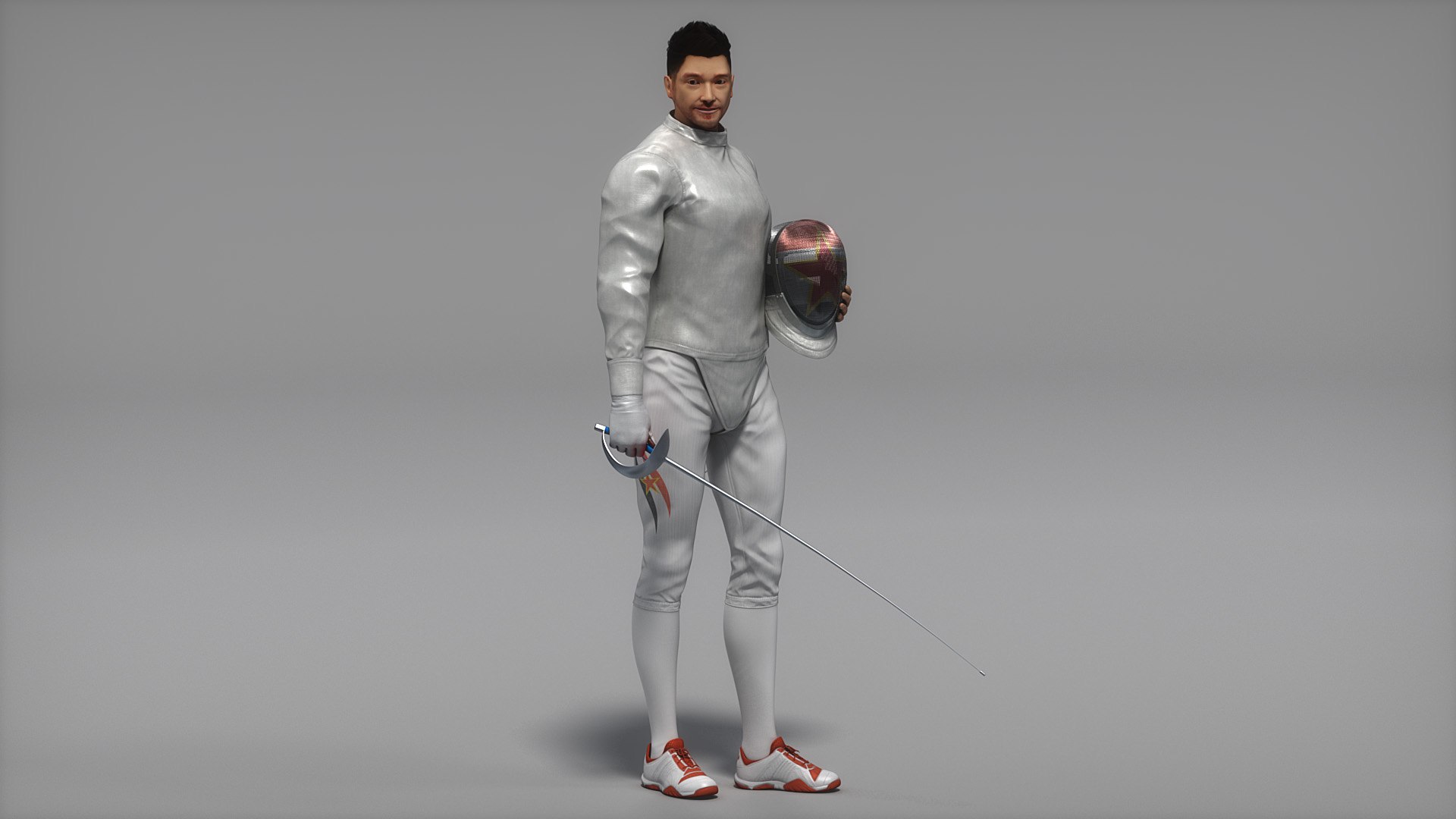 Male Fencer Sabre Animated HQ 3D - TurboSquid 2233618