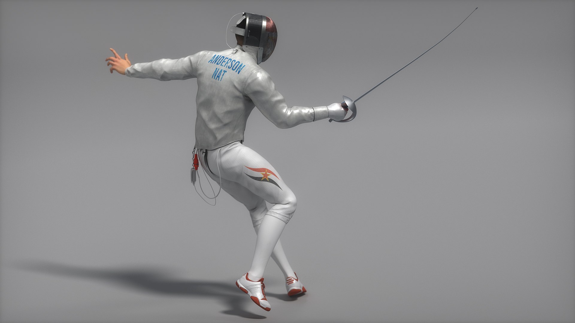 Male Fencer Sabre Animated HQ 3D - TurboSquid 2233618