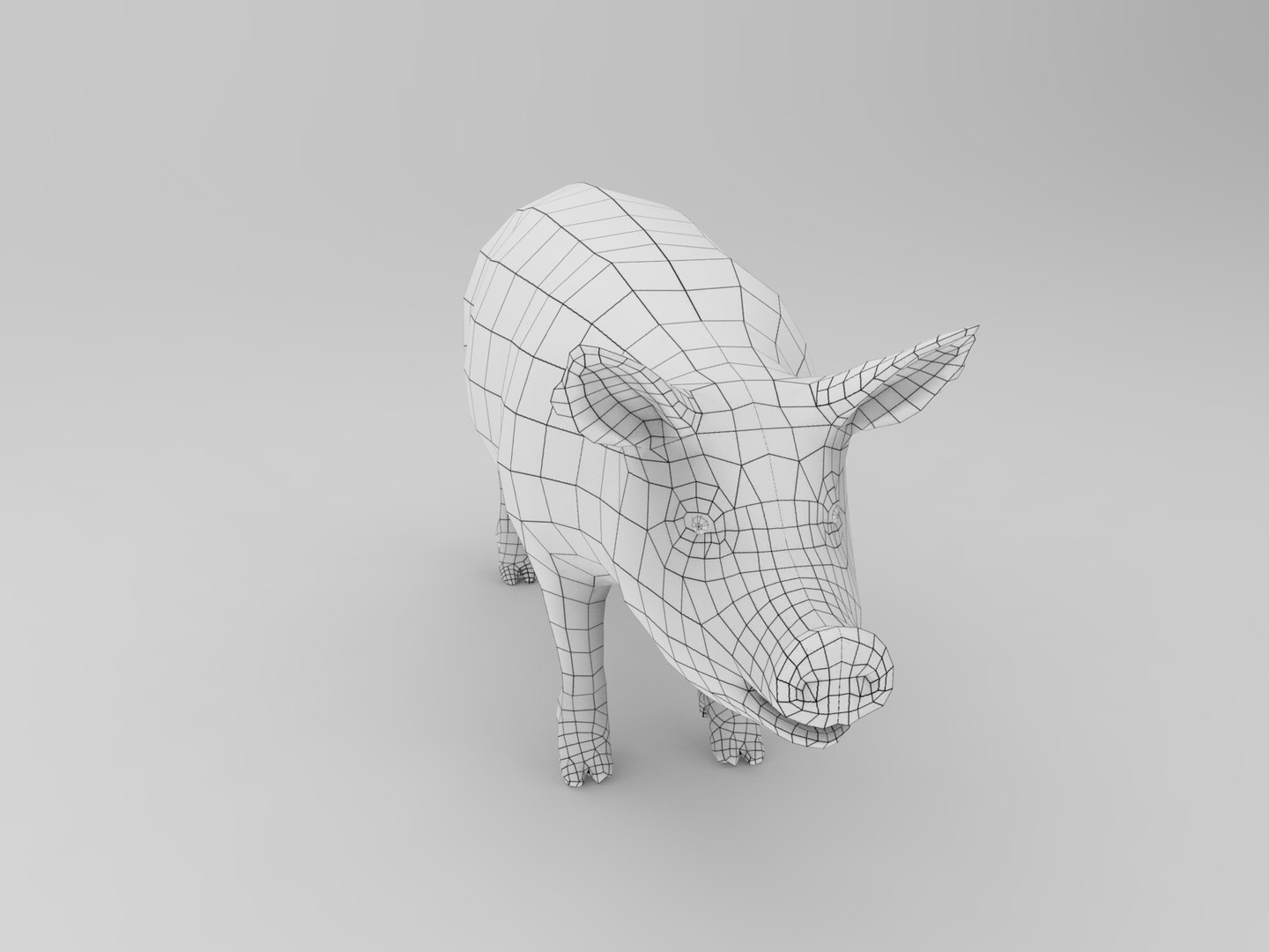 pig rigged 3d max