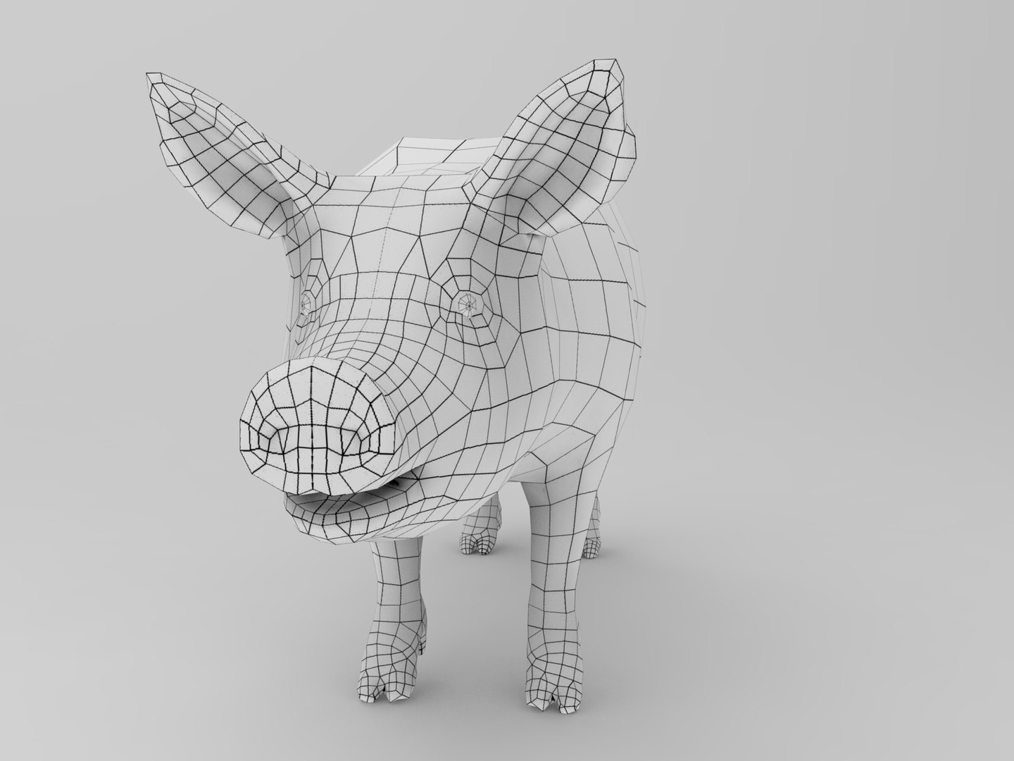 pig rigged 3d max