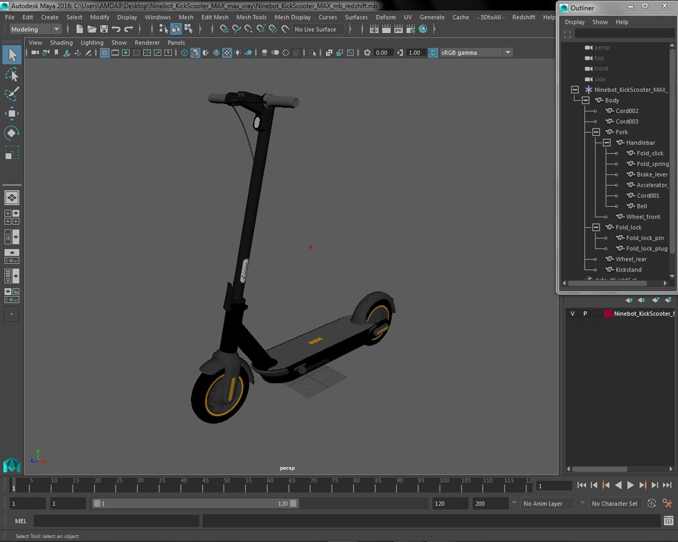 3D Ninebot KickScooter MAX - TurboSquid 1838634