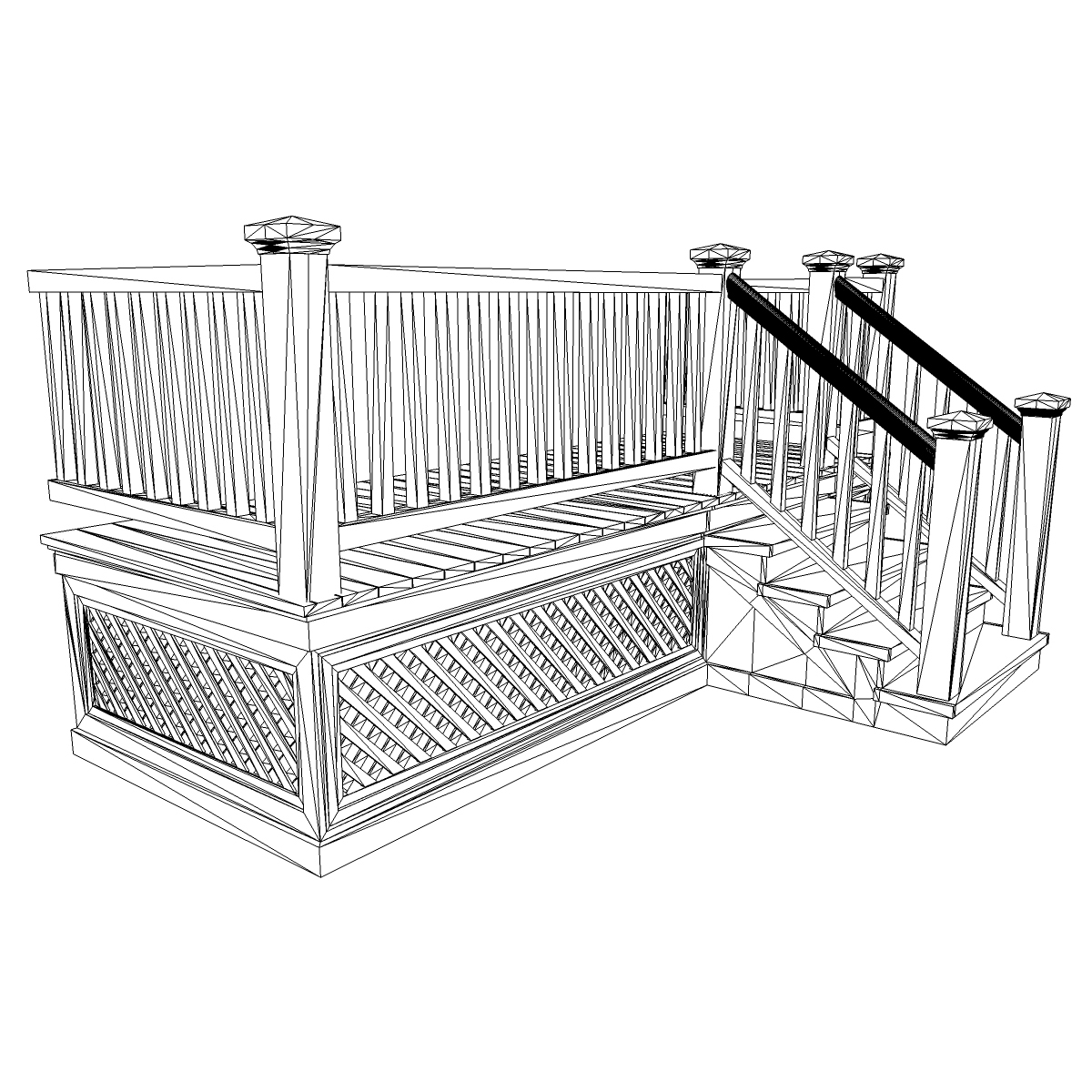 deck stairs architecturally 3ds