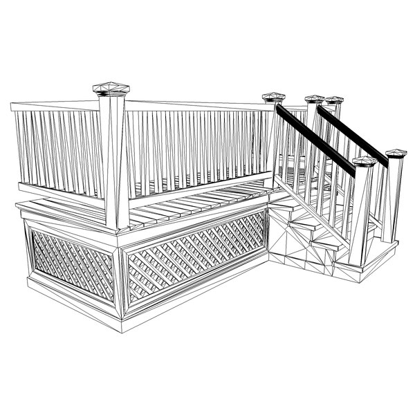 deck stairs architecturally 3ds