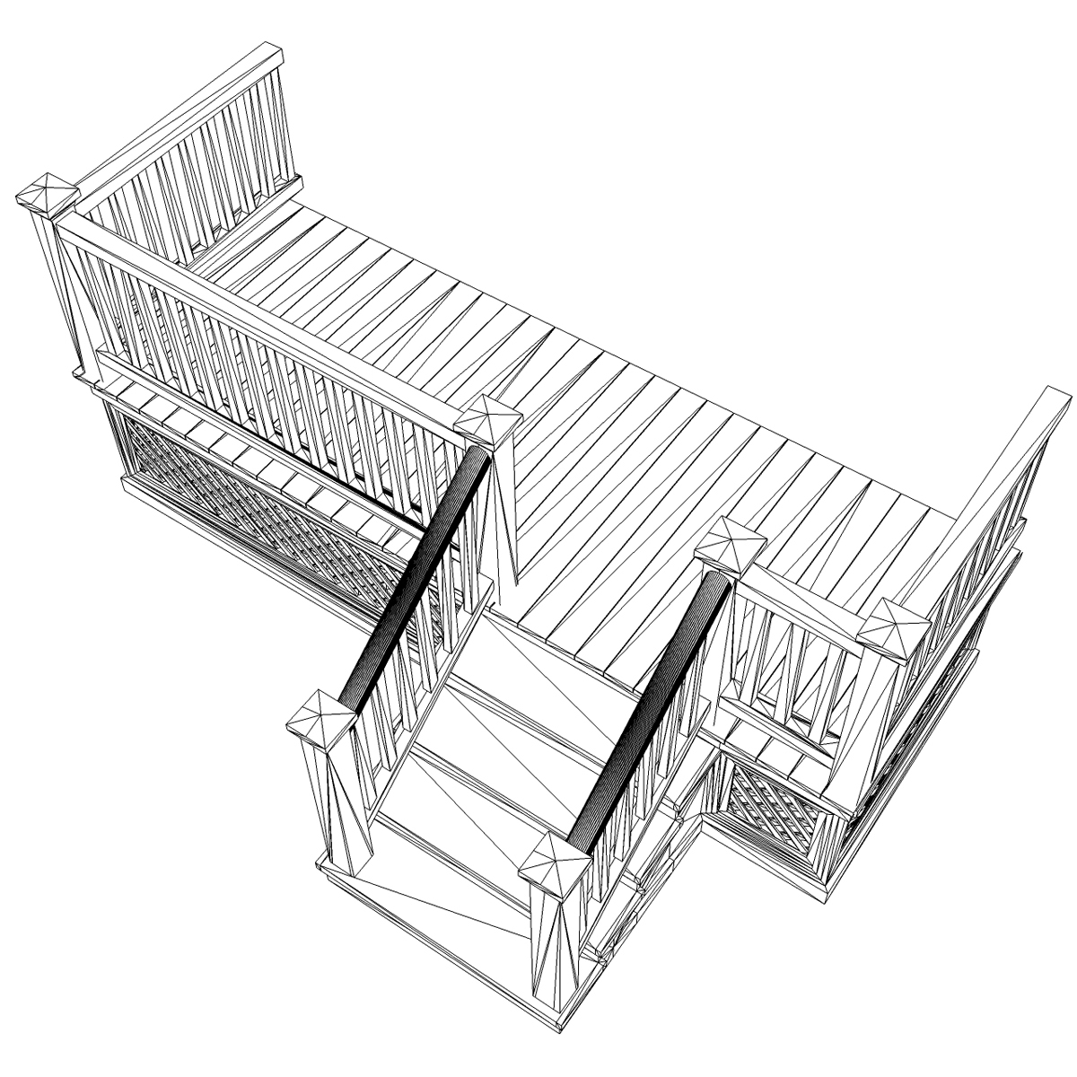deck stairs architecturally 3ds