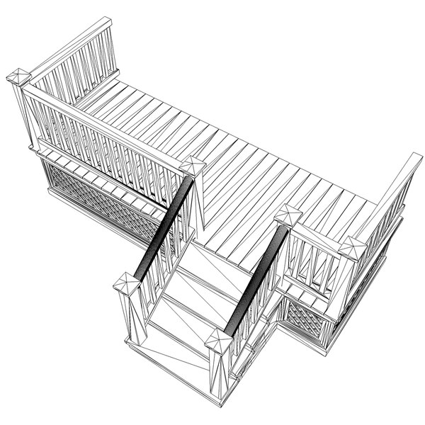 deck stairs architecturally 3ds
