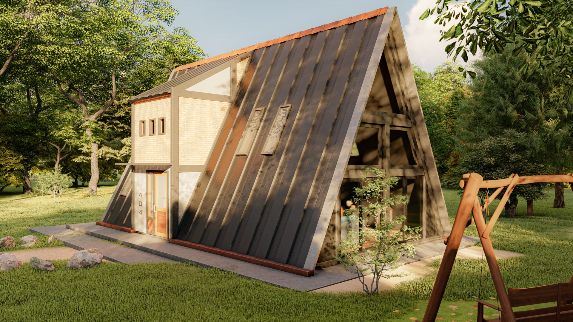 3D A - Frame Tiny House Two Storey 3ds Max Lumion - TurboSquid 1997312