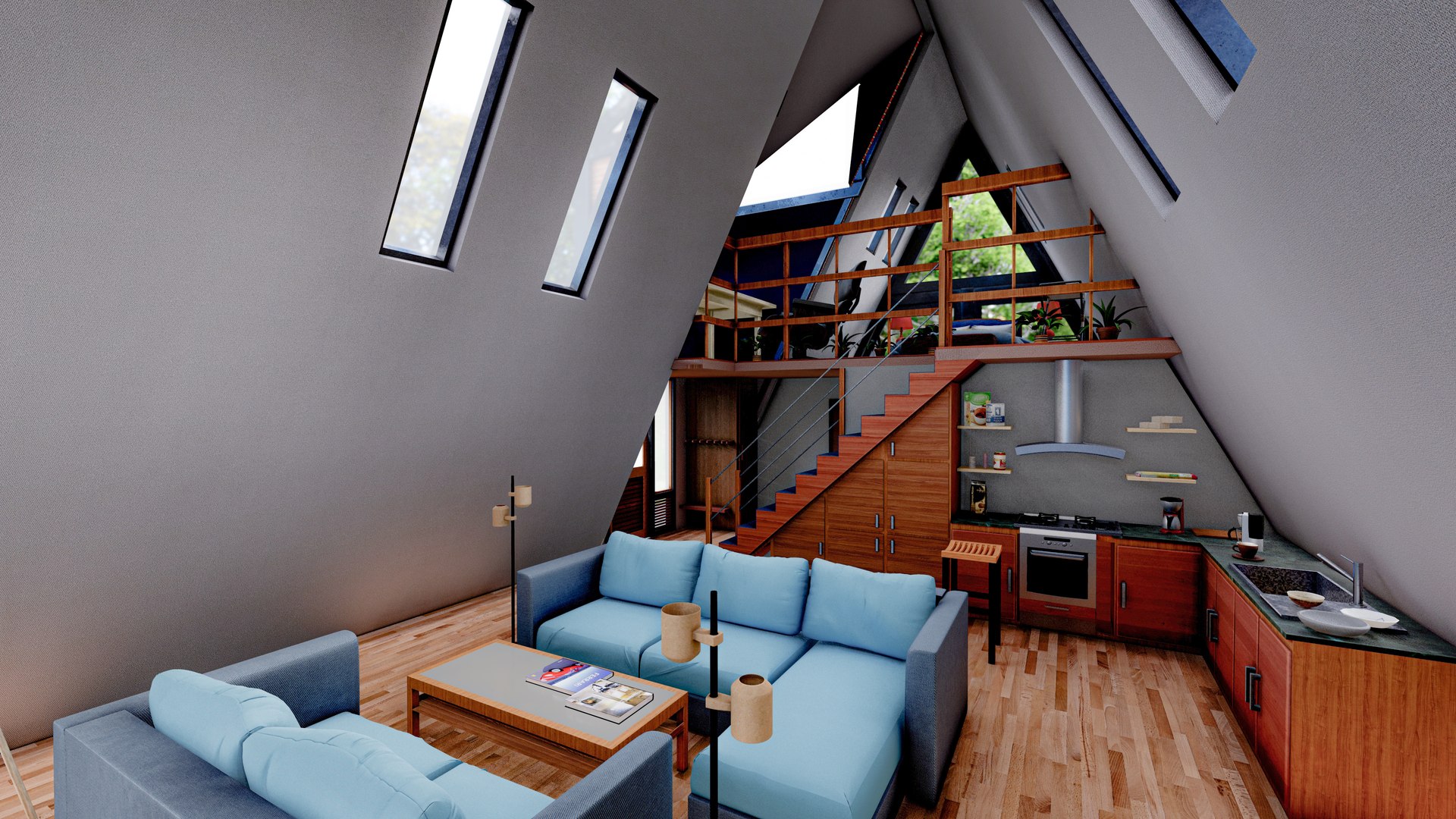 3D A - Frame Tiny House Two Storey 3ds Max Lumion - TurboSquid 1997312