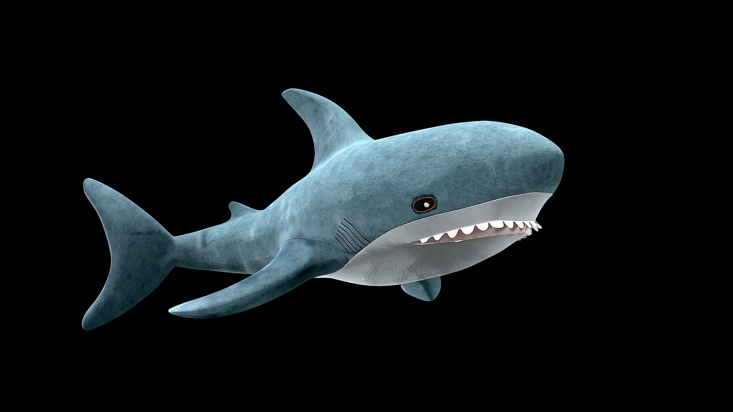 modelo 3d Tiburón de peluche IKEA Blahaj Rigged PBR - TurboSquid 2055530