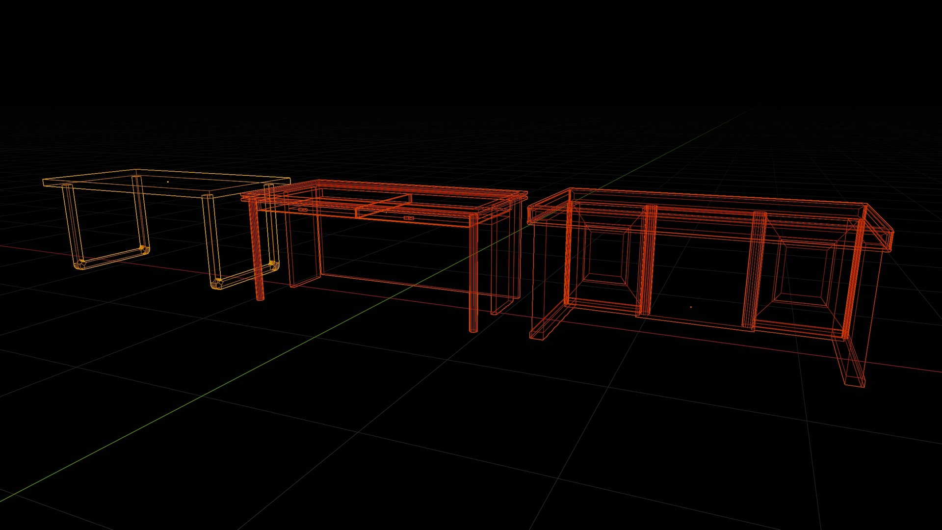 Desks Office Tables Low-poly 3d Model Model - TurboSquid 2053731