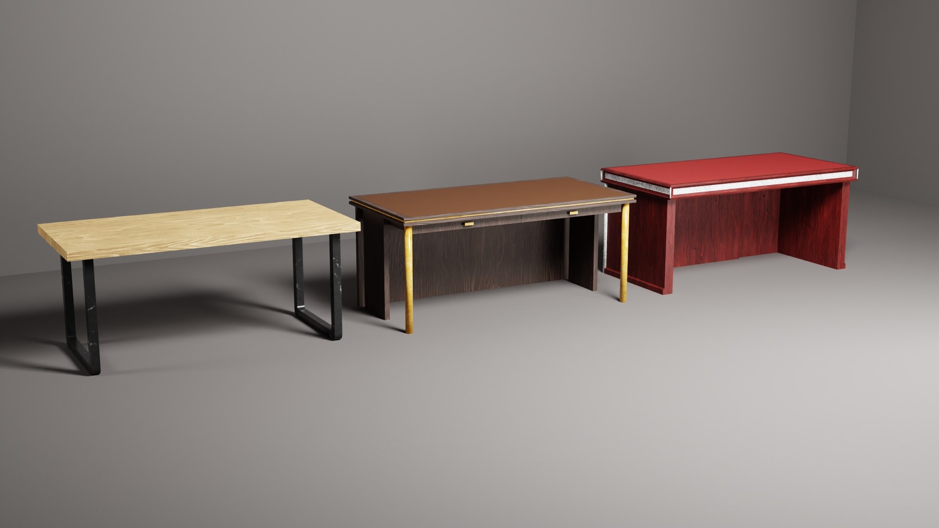 Desks Office Tables Low-poly 3d Model Model - TurboSquid 2053731