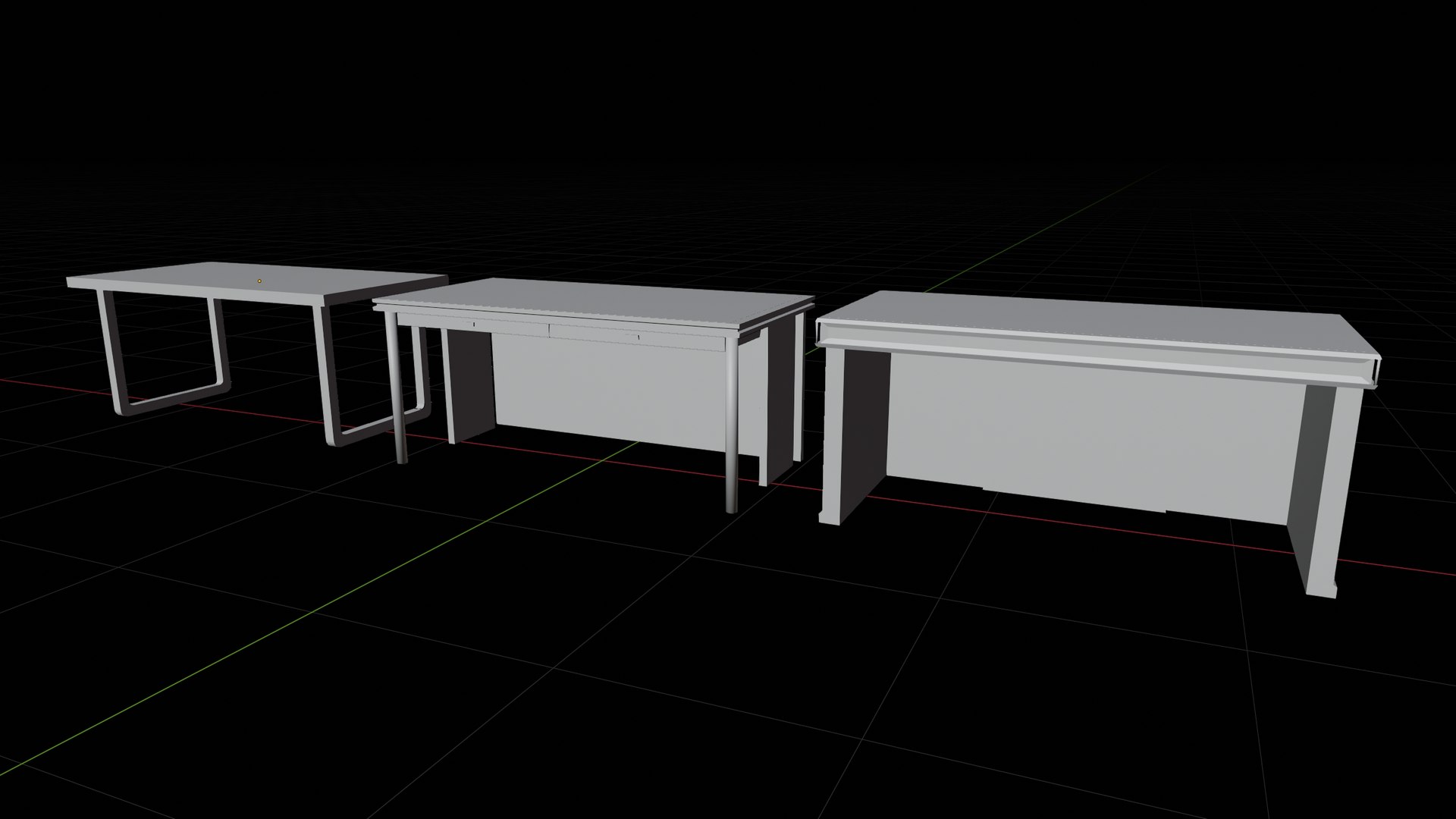 Desks Office Tables Low-poly 3d Model Model - TurboSquid 2053731
