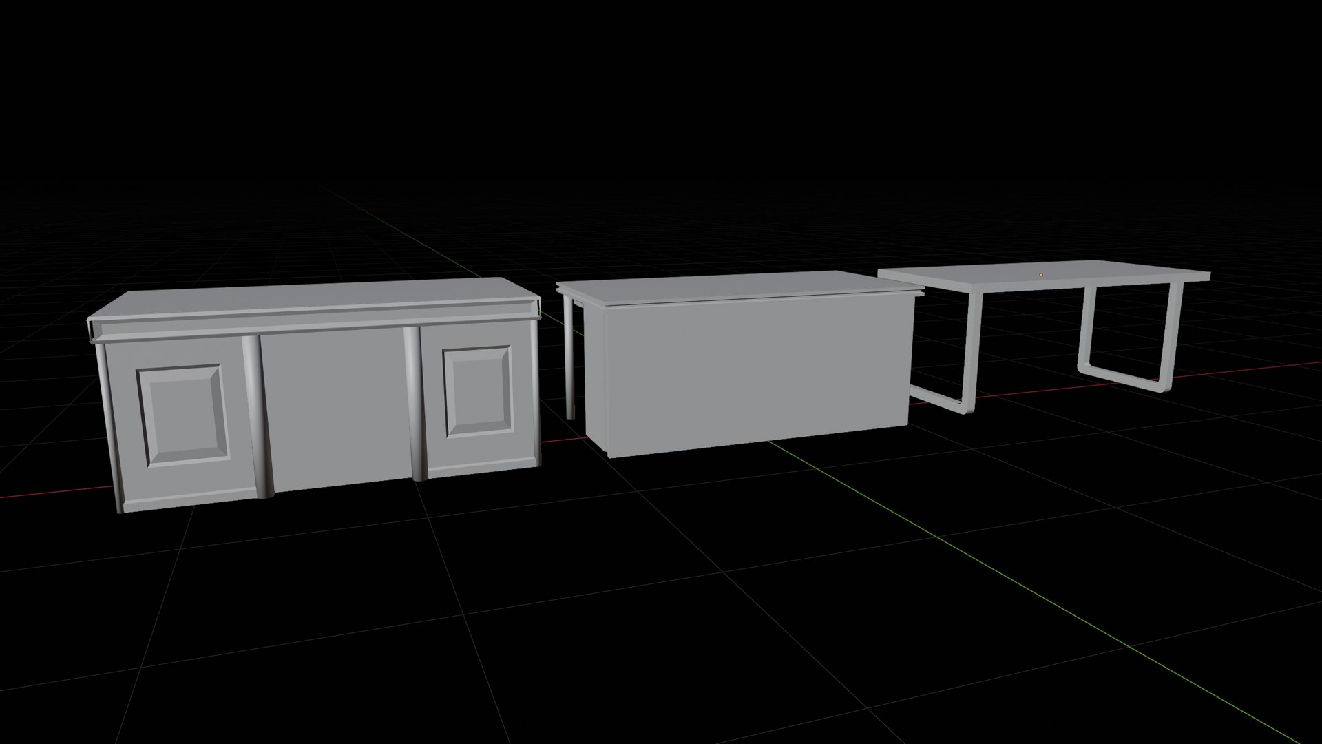 Desks Office Tables Low-poly 3d Model Model - TurboSquid 2053731