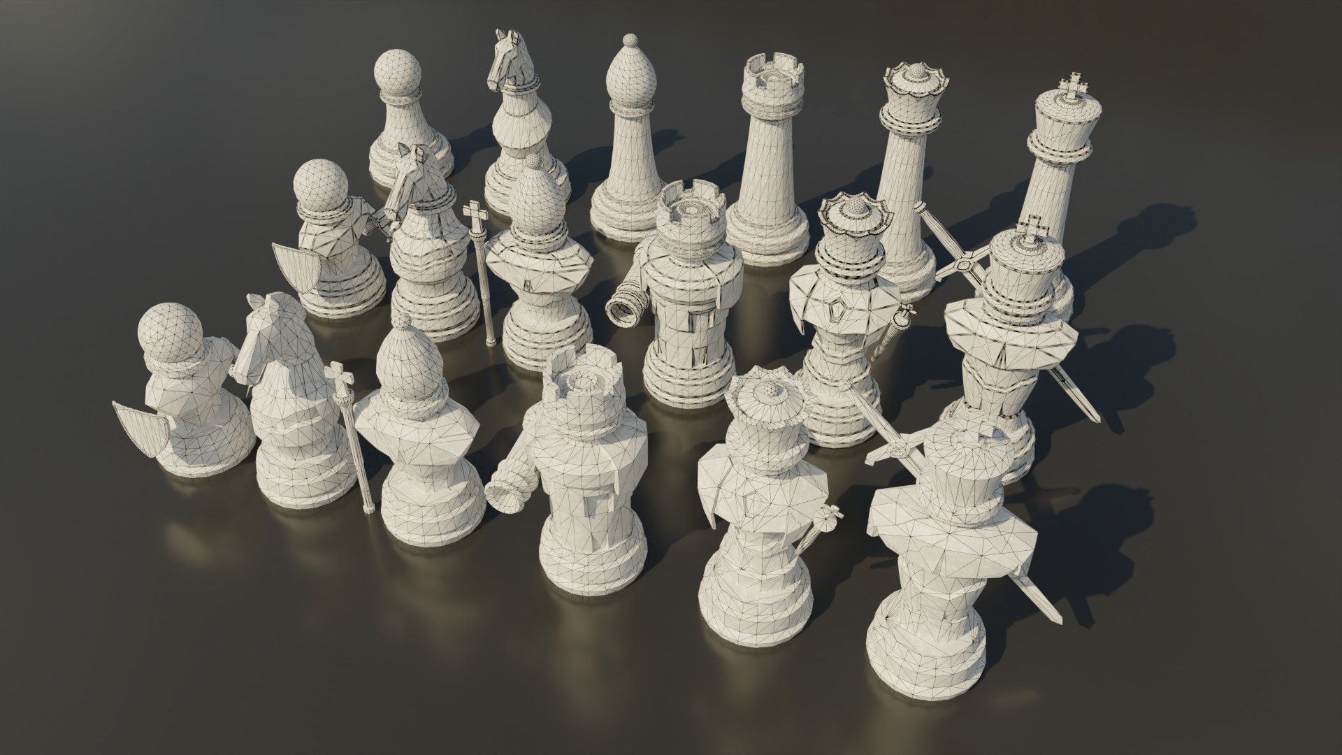 Stylized chess figures model - TurboSquid 2146039