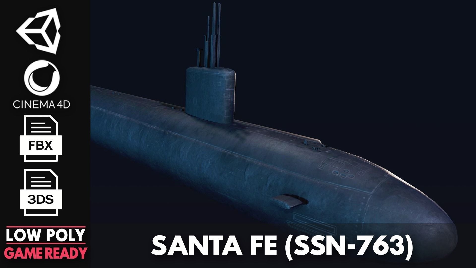 3D submarine santa fe model - TurboSquid 1417262