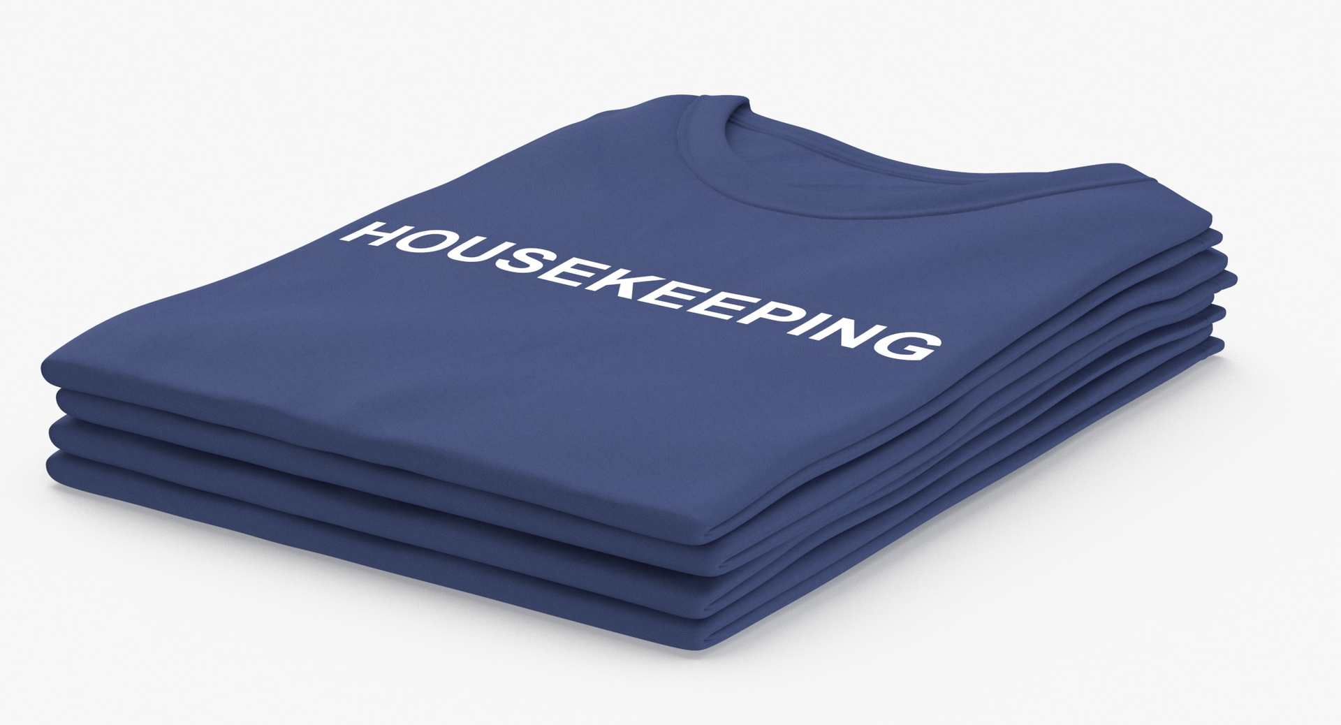 Female Crew Neck Folded Stacked Dark Blue Housekeeping 02 3D model ...