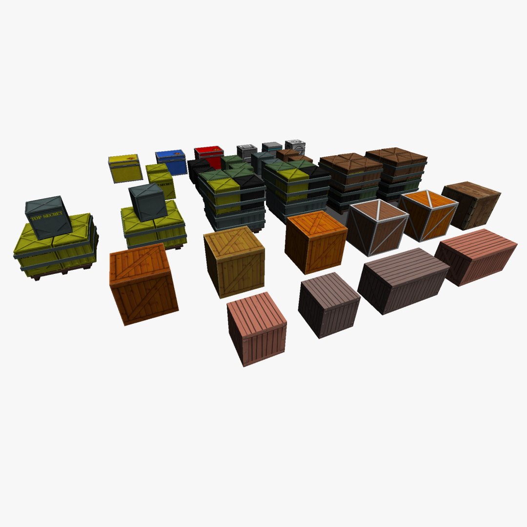 Cartoon Boxes 3D Model - TurboSquid 1628707