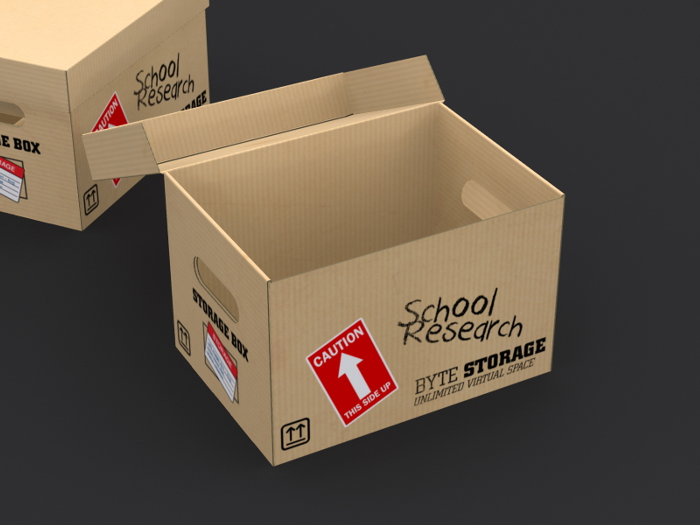 3d model brown archive box