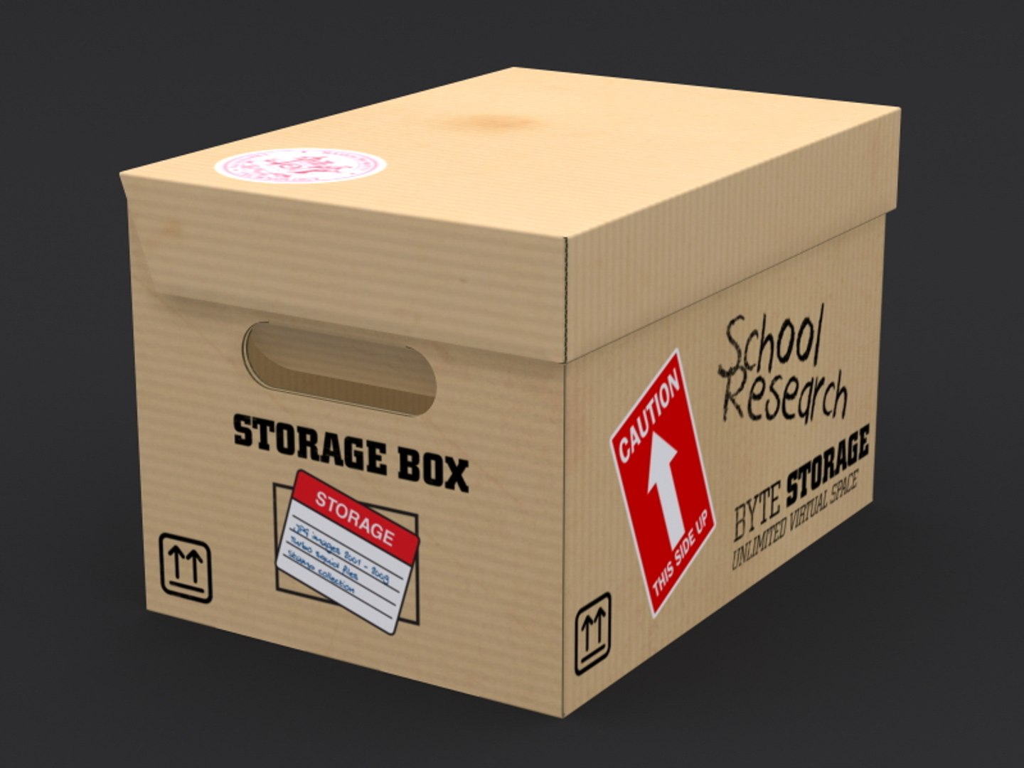 3d model brown archive box