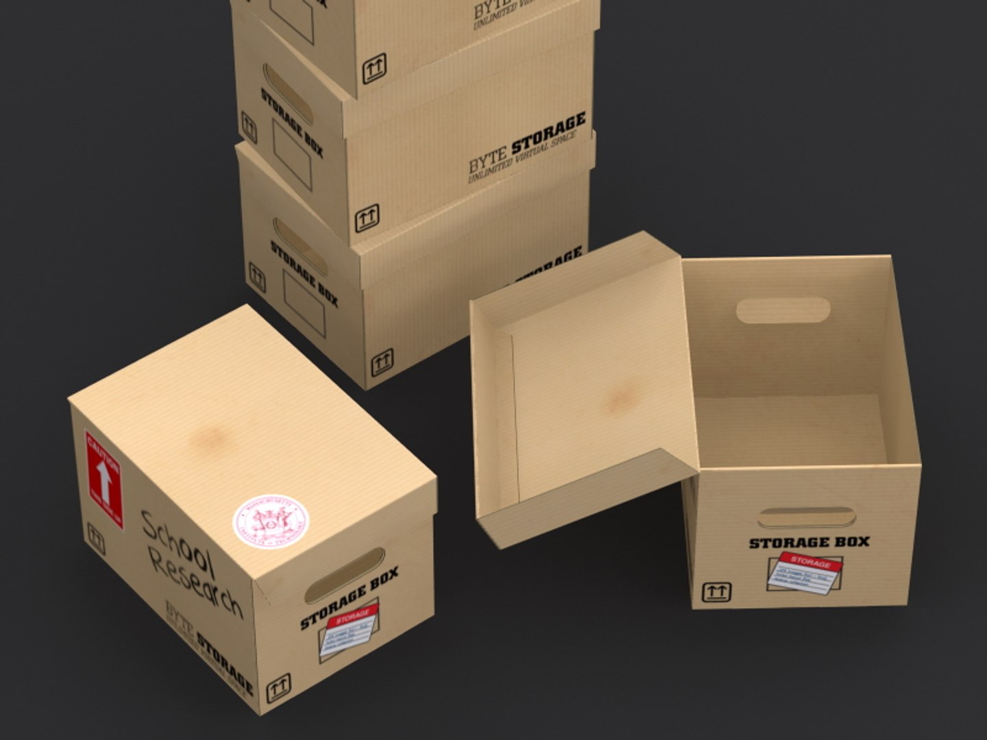3d model brown archive box