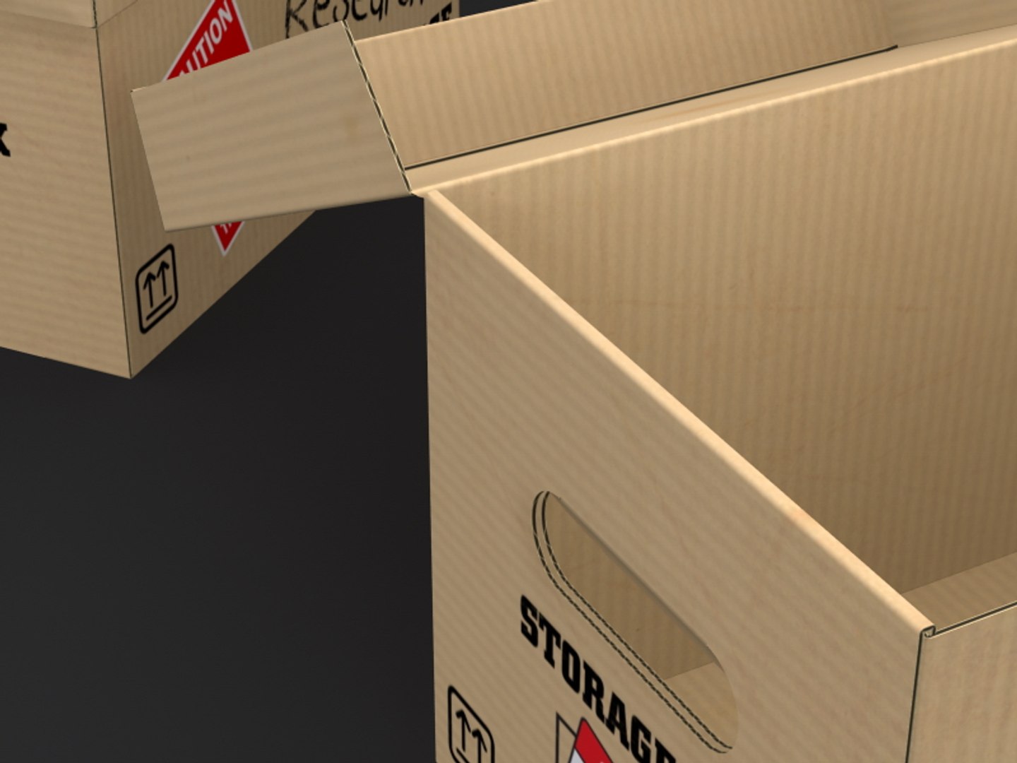 3d model brown archive box