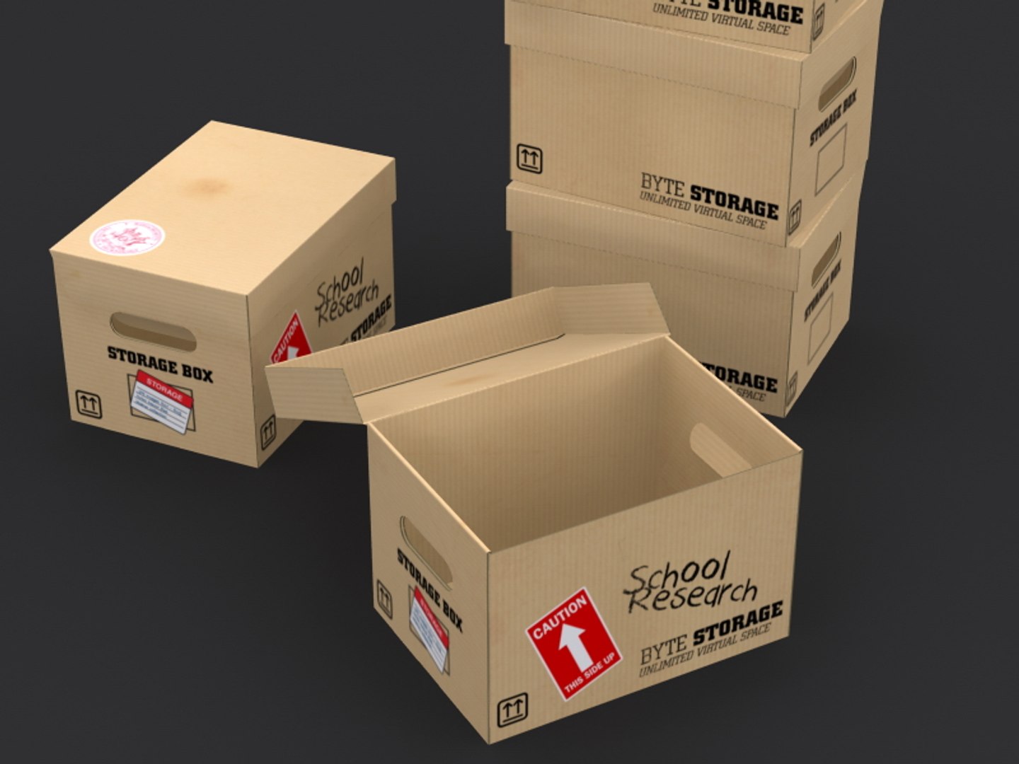 3d model brown archive box