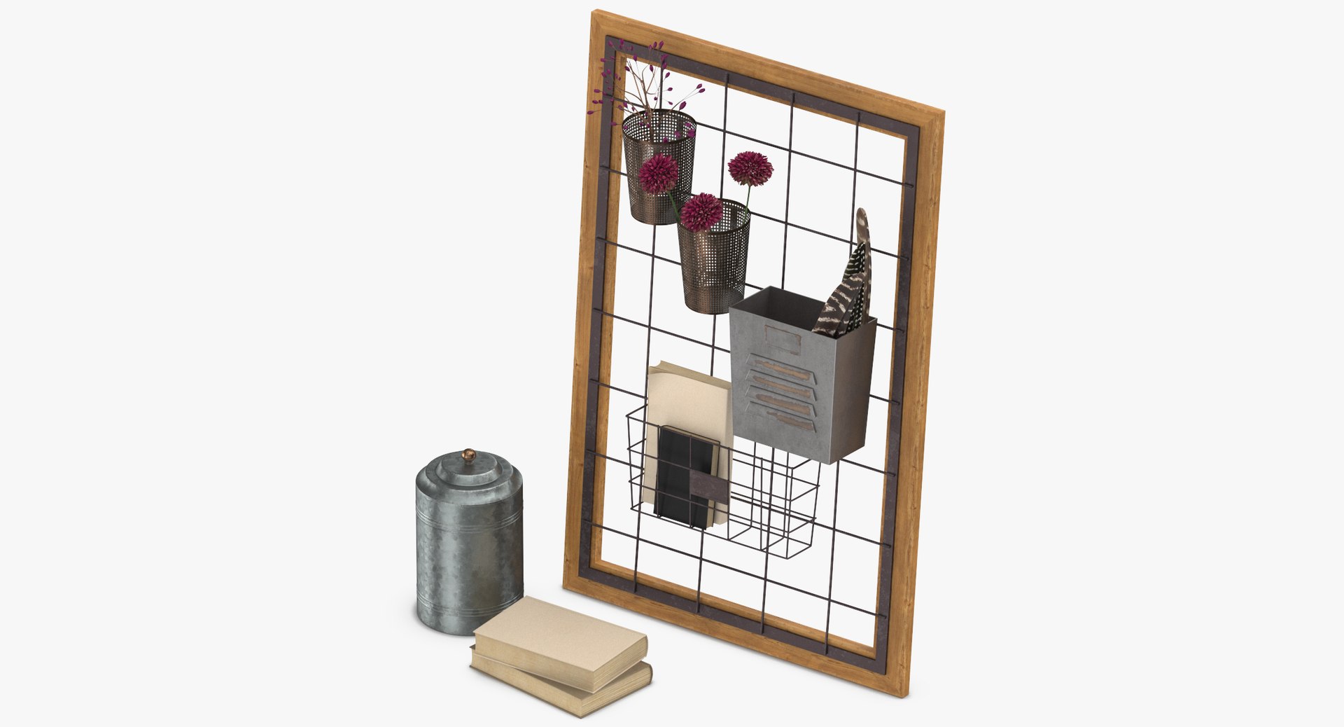 Steel Wire Wall Organizer 3D - TurboSquid 1303741
