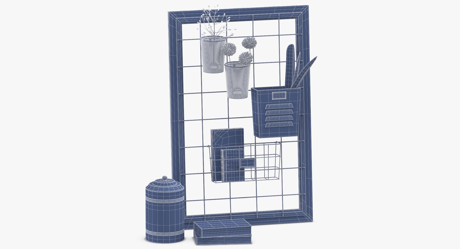 Steel Wire Wall Organizer 3D - TurboSquid 1303741