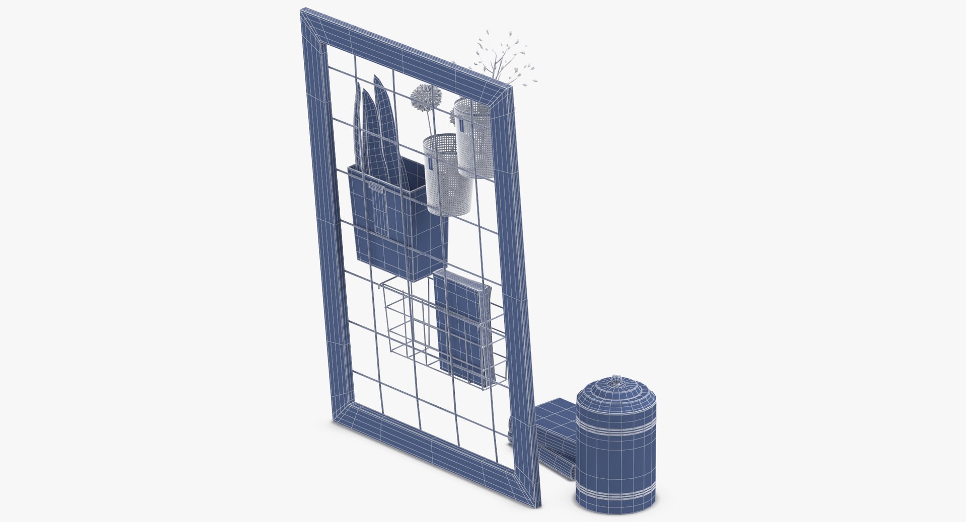 Steel Wire Wall Organizer 3D - TurboSquid 1303741