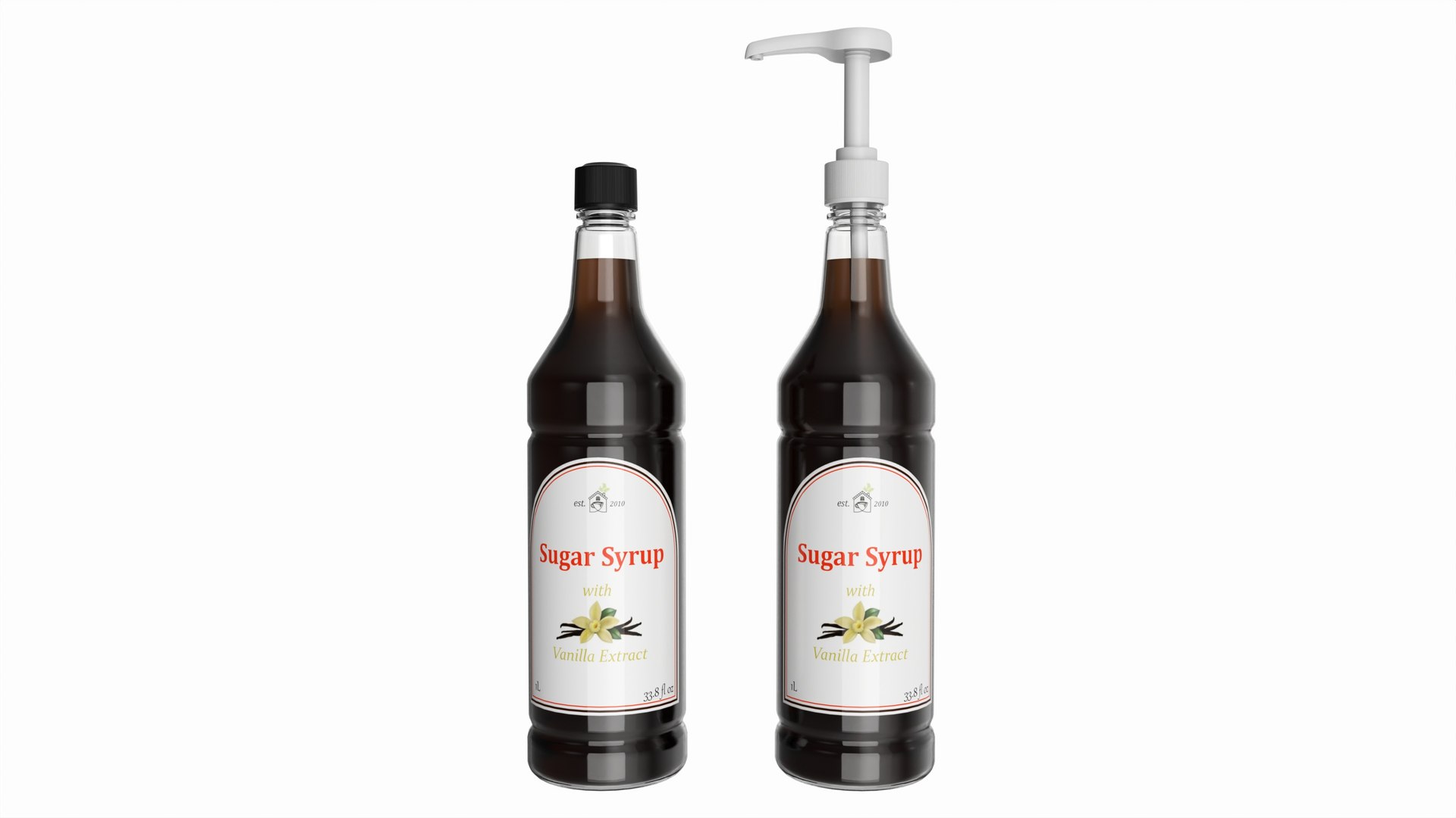 3D Model Coffee Flavor Syrup Bottle With Pump - TurboSquid 2225033