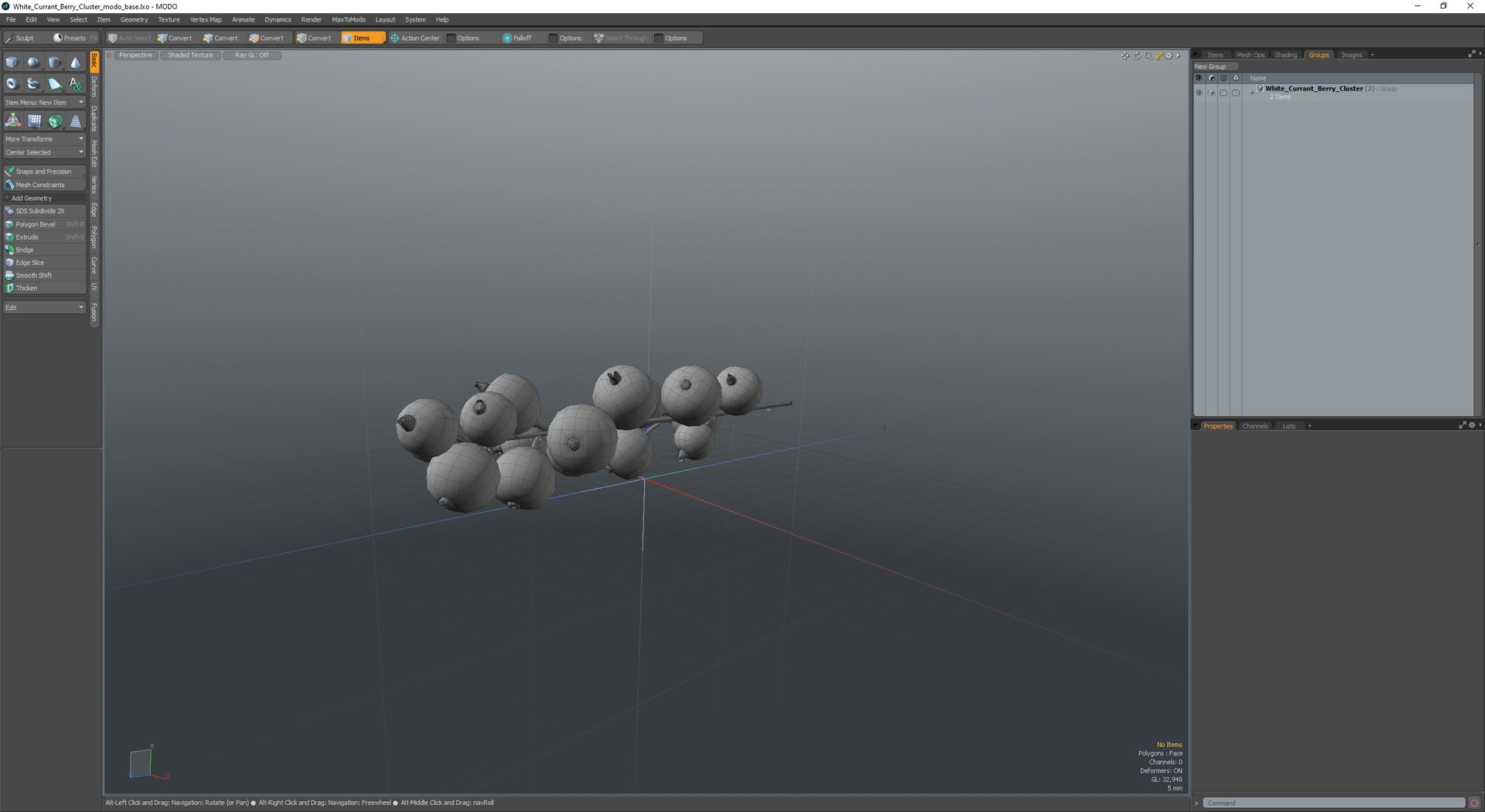 3D Model White Currant Berry Cluster - TurboSquid 2295980