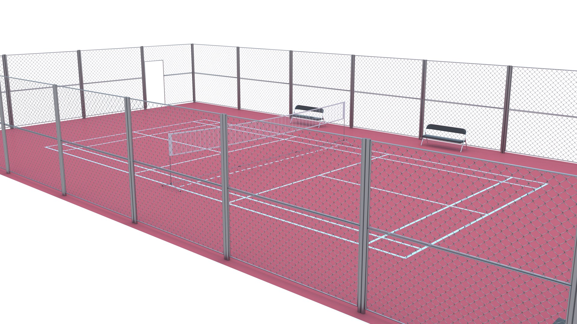 3D Outdoor Badminton Court Model - TurboSquid 1730522