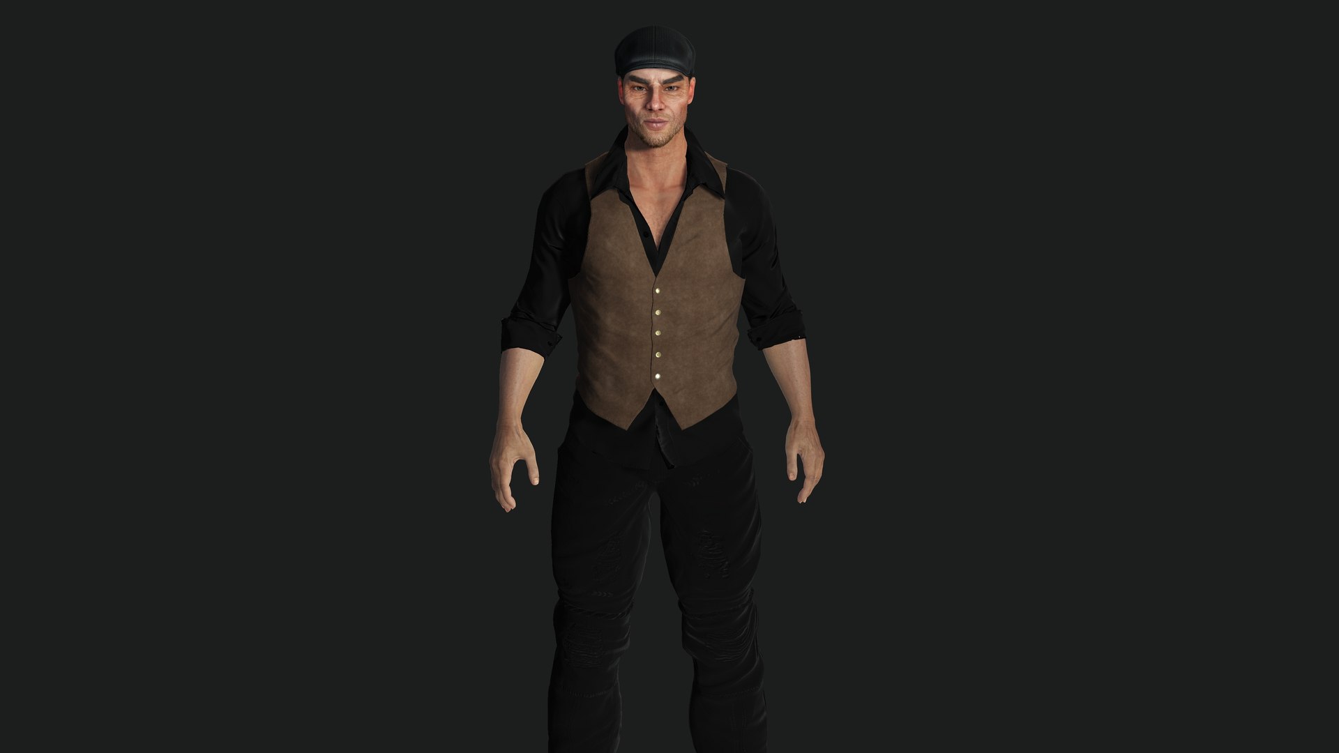 AAA 3D REALISTIC CHARACTER - EUROPEAN BOUNCER 1920 ERA NPC 3D ...