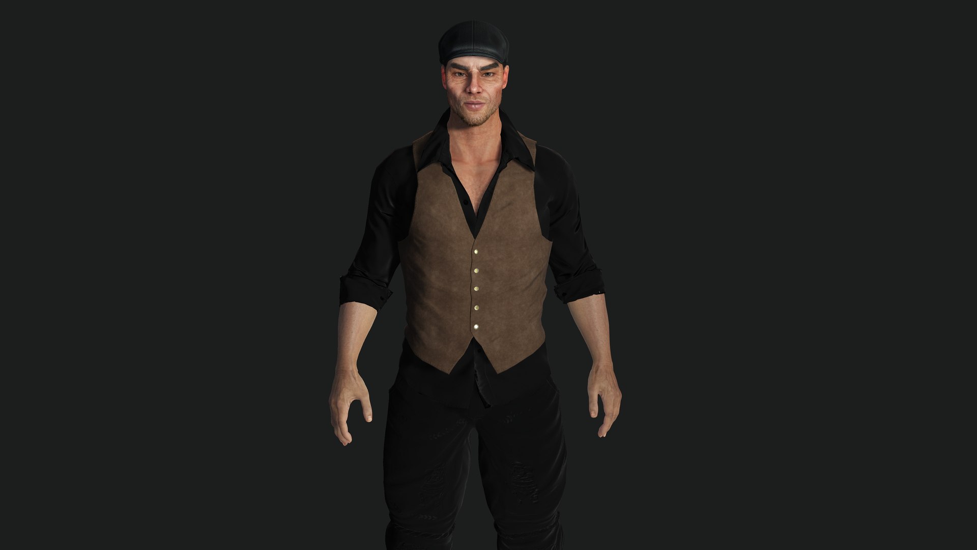AAA 3D REALISTIC CHARACTER - EUROPEAN BOUNCER 1920 ERA NPC 3D ...