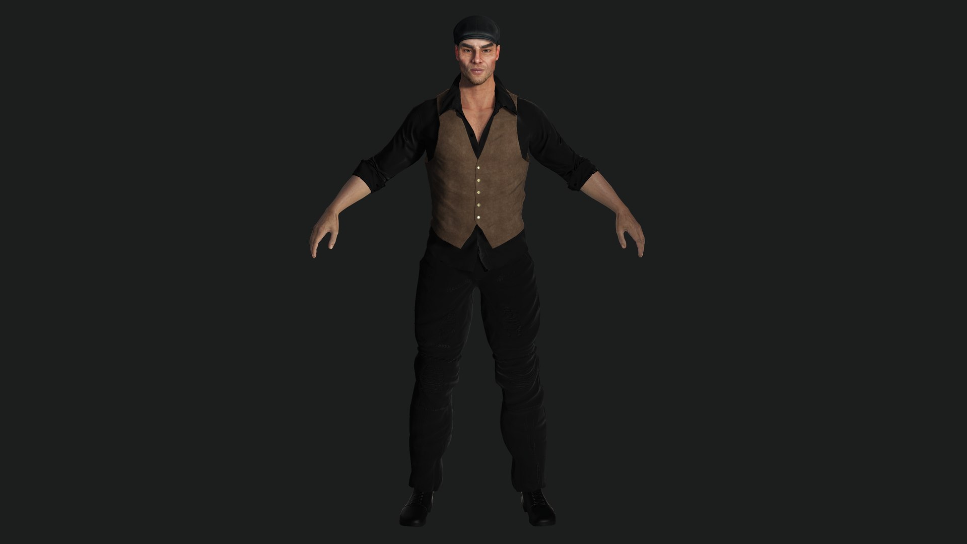 AAA 3D REALISTIC CHARACTER - EUROPEAN BOUNCER 1920 ERA NPC 3D ...